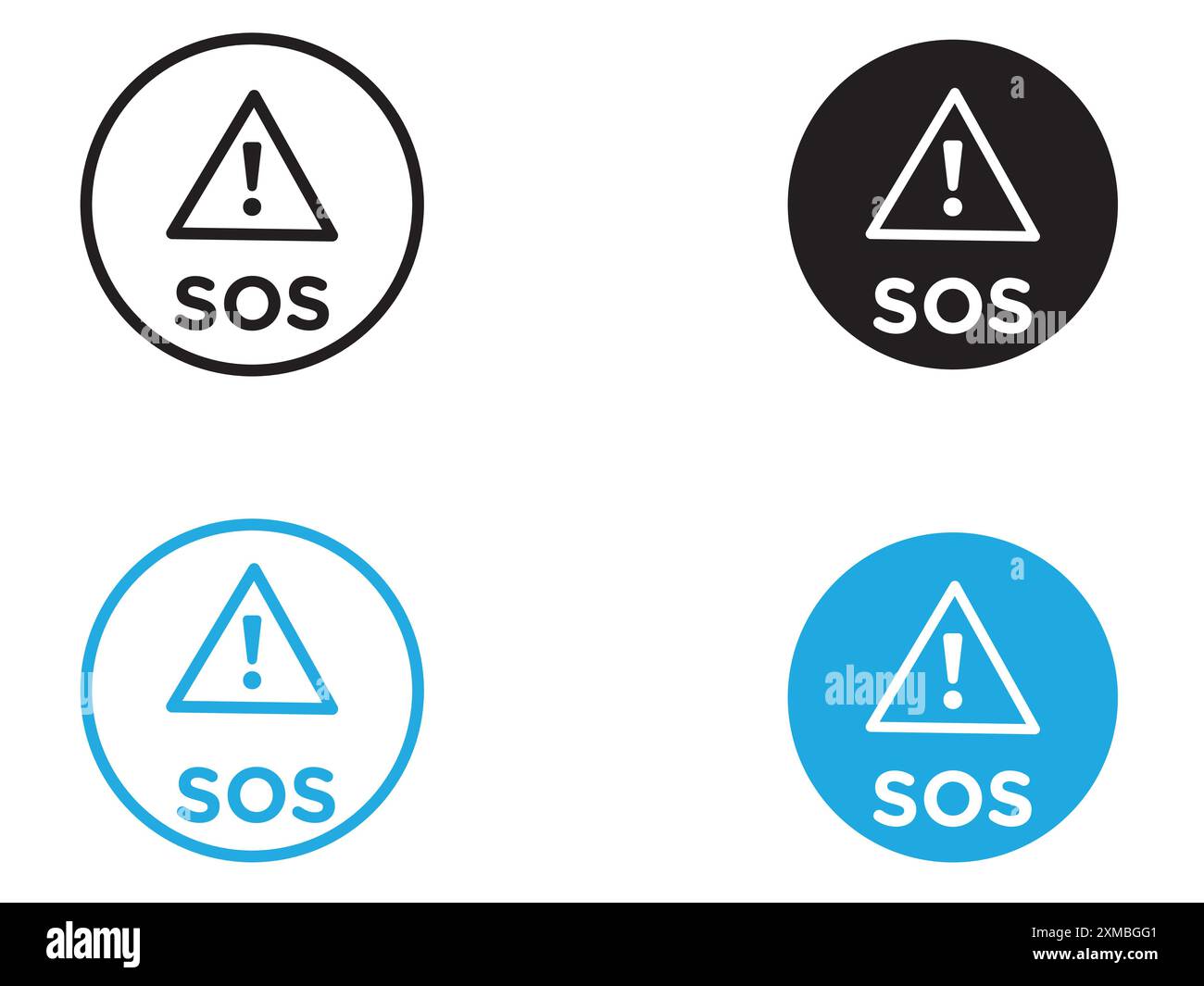 SOS Emergency icon vector line logo mark or symbol set collection ...
