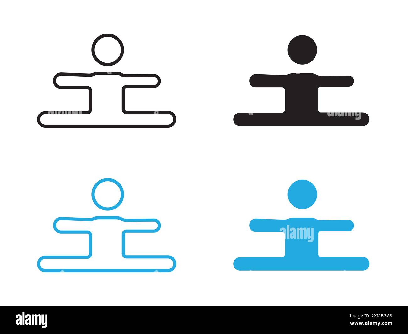 Split legs exercise icon vector line logo mark or symbol set collection ...