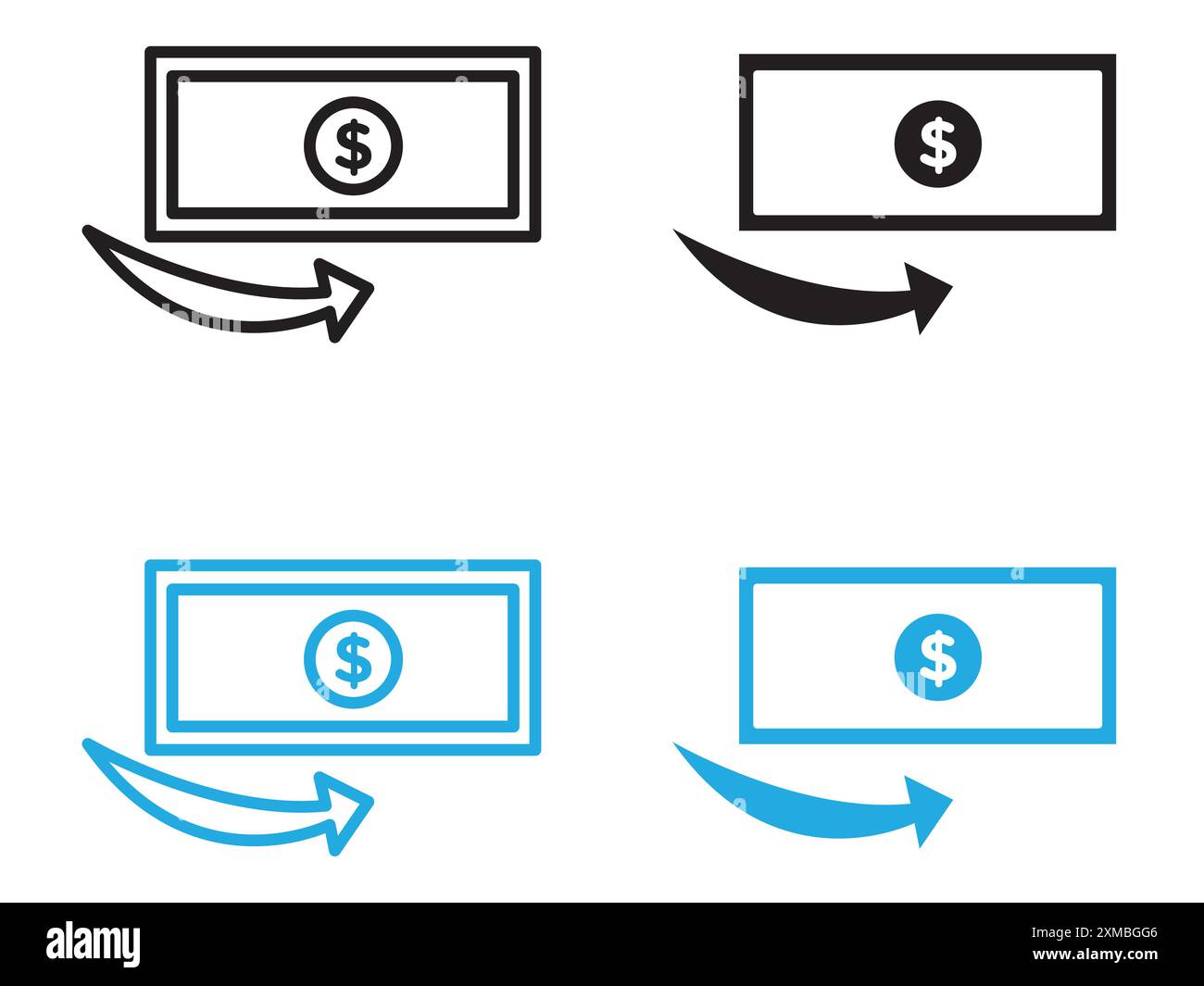 refund money icon vector line logo mark or symbol set collection ...