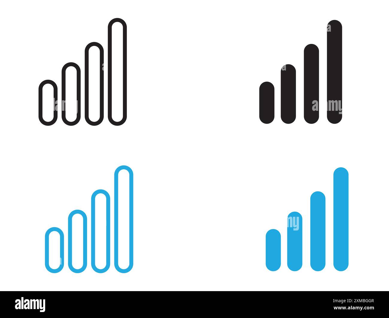 Signal Icon Vector Line Logo Mark Or Symbol Set Collection Outline Style Stock Vector Image