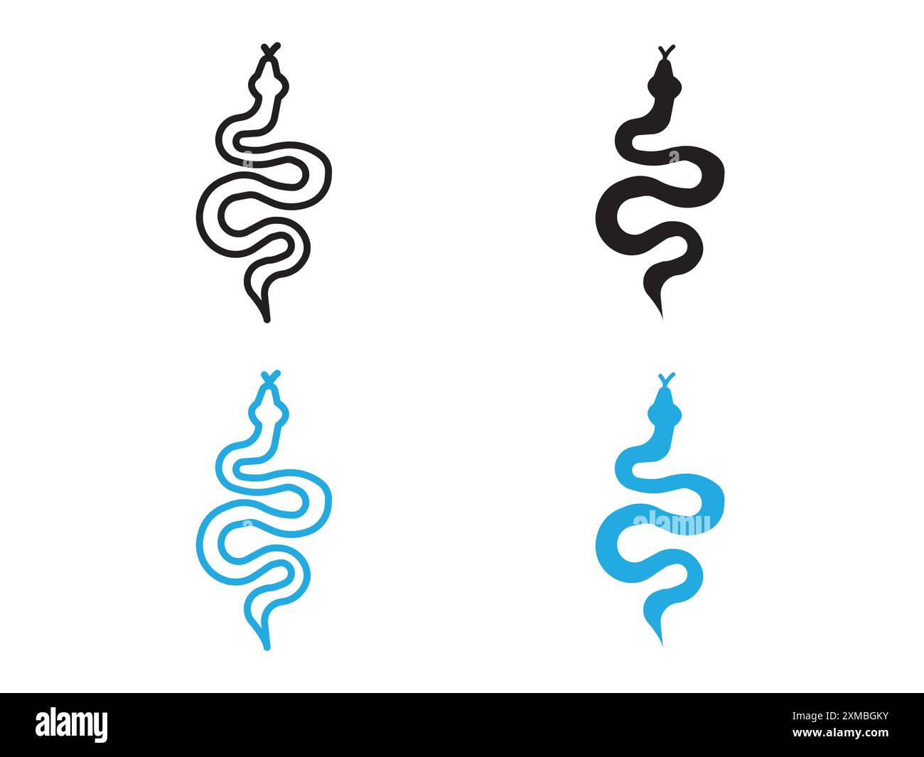 Snake icon vector line logo mark or symbol set collection outline style ...