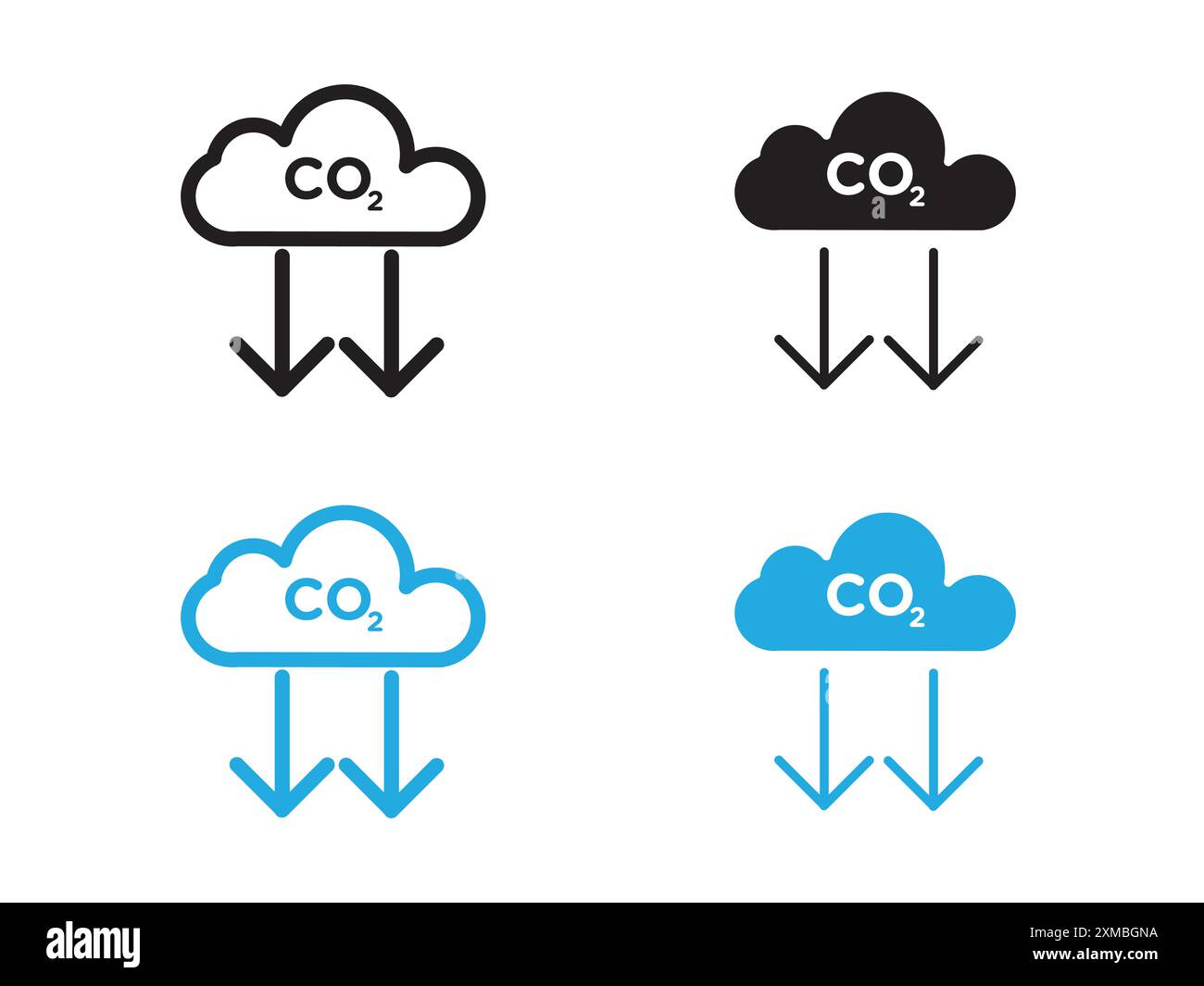 Reduce carbon dioxide co2 icon vector line logo mark or symbol set ...