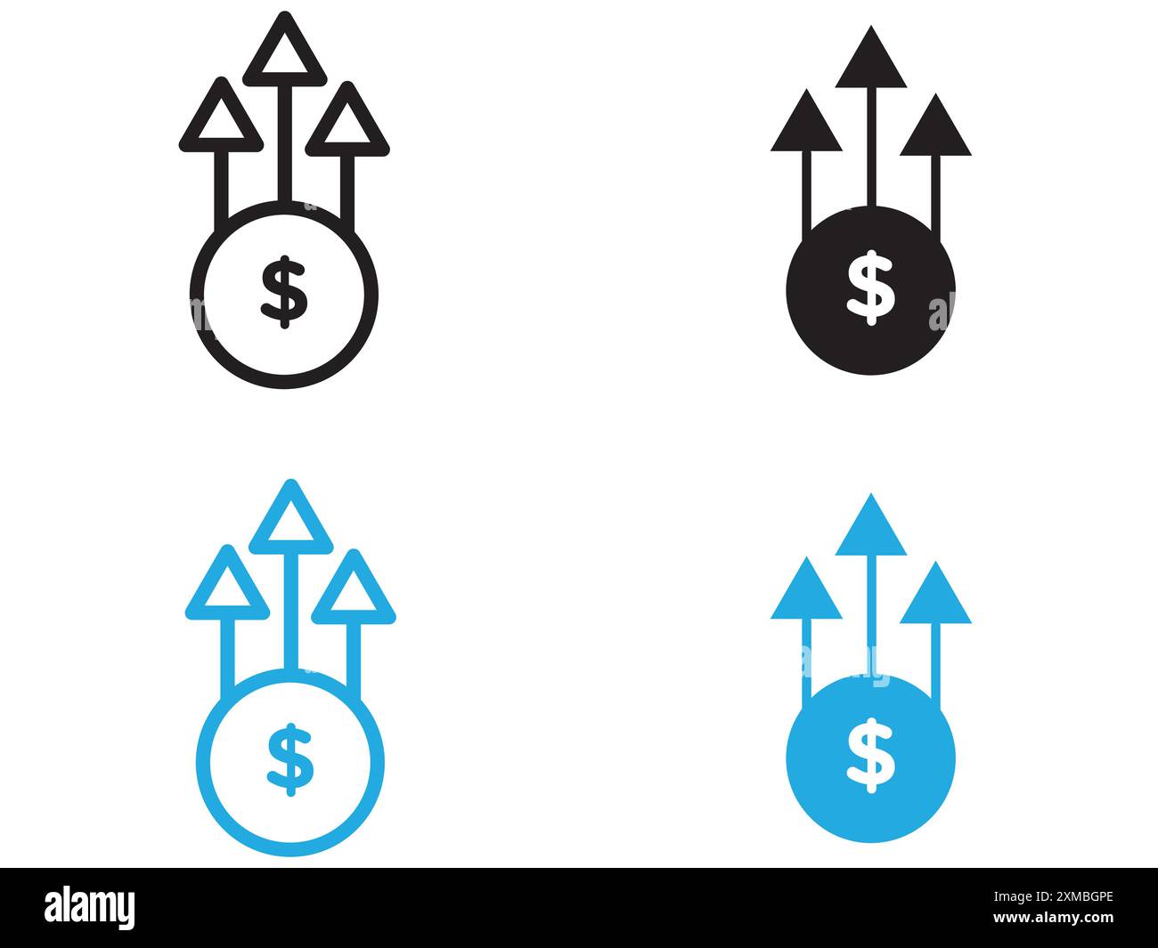 Money growing icon vector line logo mark or symbol set collection ...