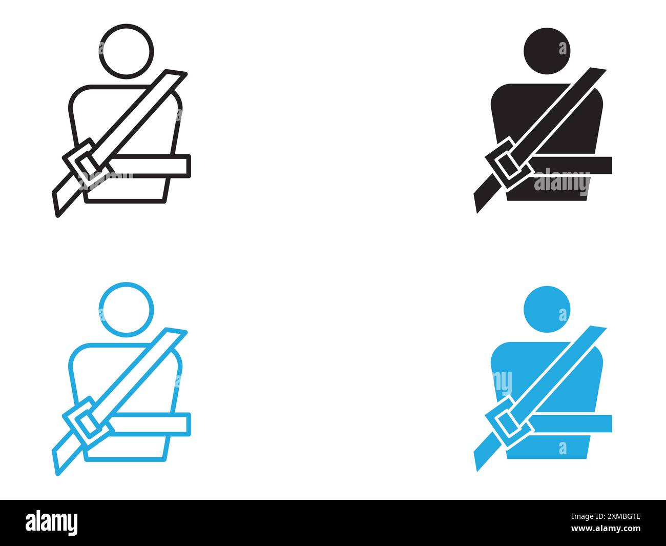 Safety Belt Icon Vector Line Logo Mark Or Symbol Set Collection Outline Style Stock Vector Image