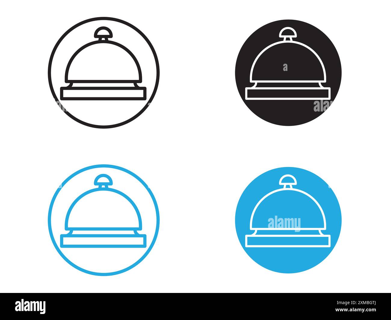 Service bell icon vector line logo mark or symbol set collection ...