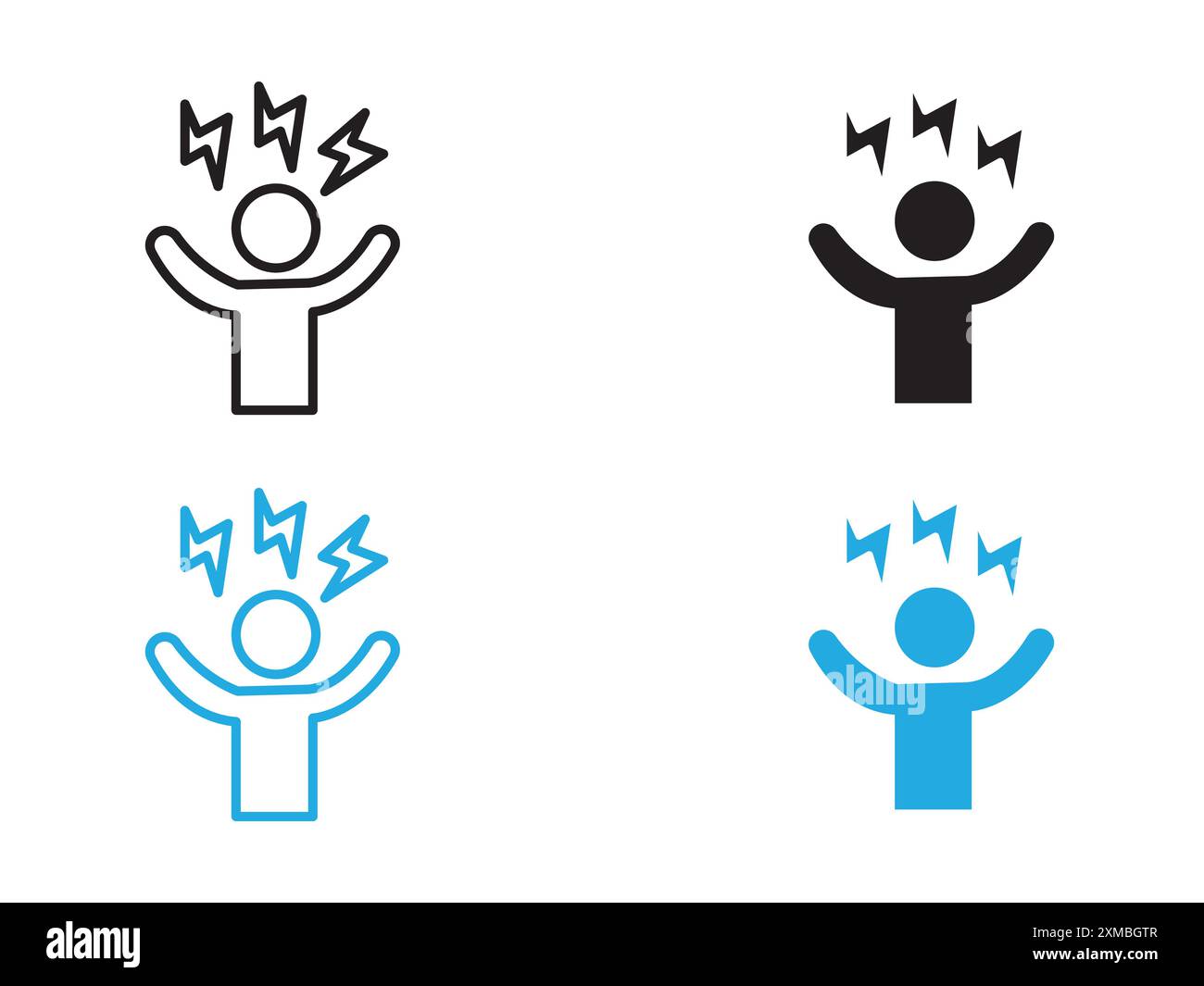 Stress icon vector line logo mark or symbol set collection outline ...