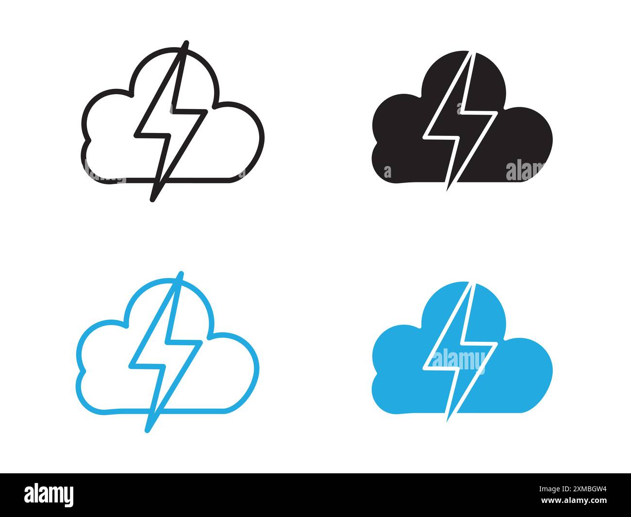 Storm icon vector line logo mark or symbol set collection outline style ...