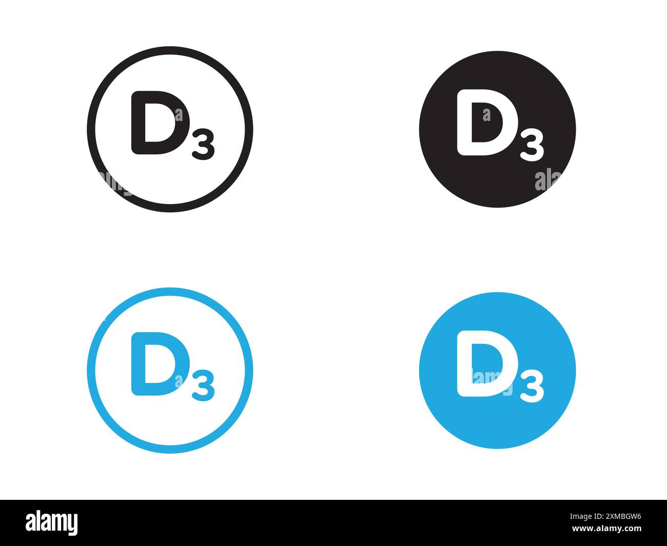 Vitamin D3 icon vector line logo mark or symbol set collection outline ...