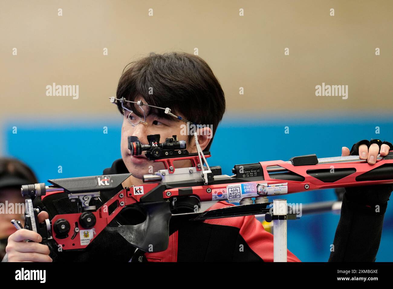 South Korea's Park Hajun competes for the gold medal in the 10m air ...