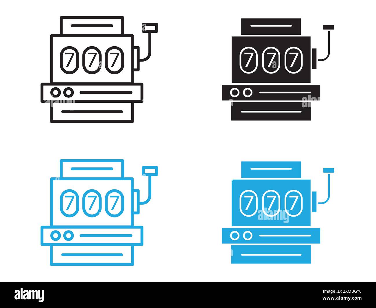 slot machine icon vector line logo mark or symbol set collection outline style Stock Vector ...