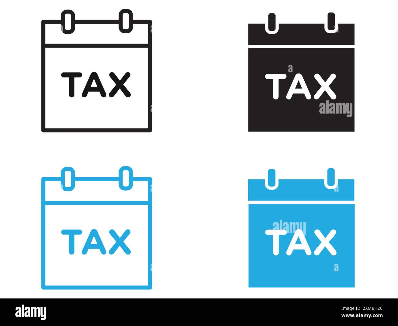 Tax reminder icon vector line logo mark or symbol set collection ...