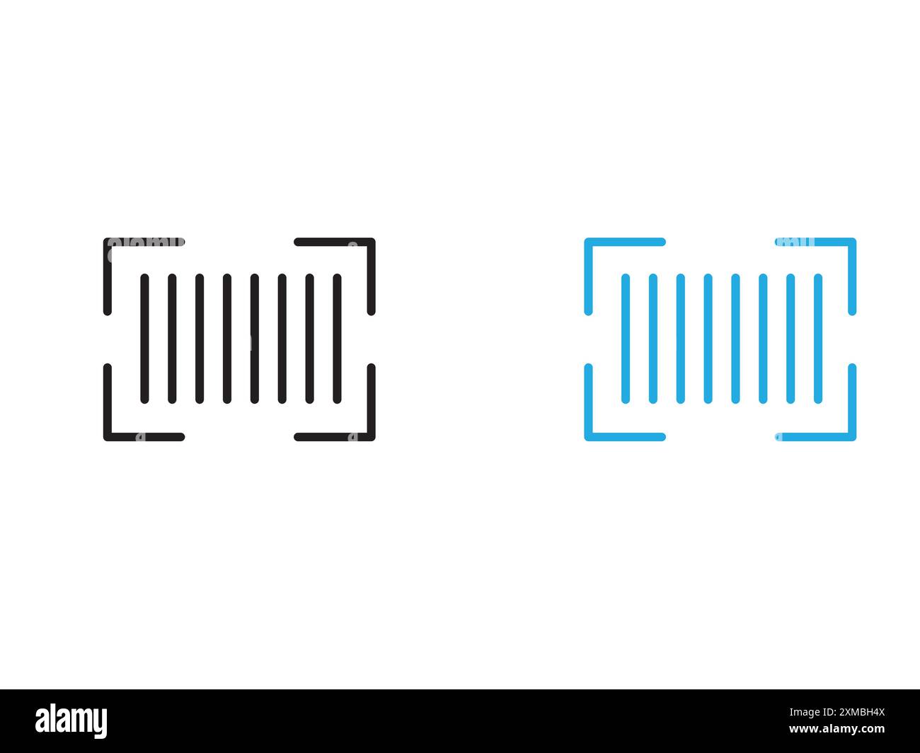Scan barcode icon vector line logo mark or symbol set collection ...