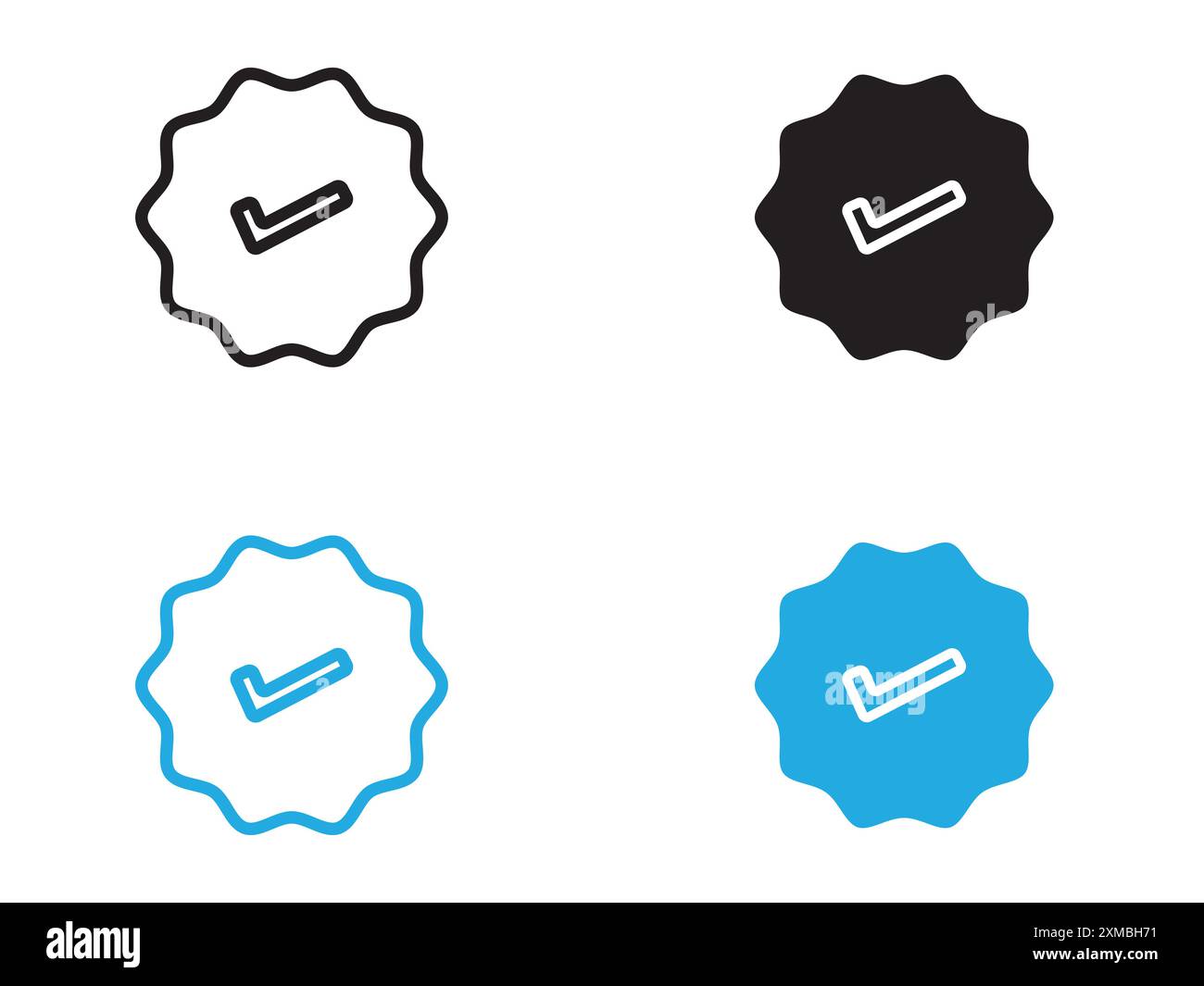 Verified badge icon vector line logo mark or symbol set collection ...
