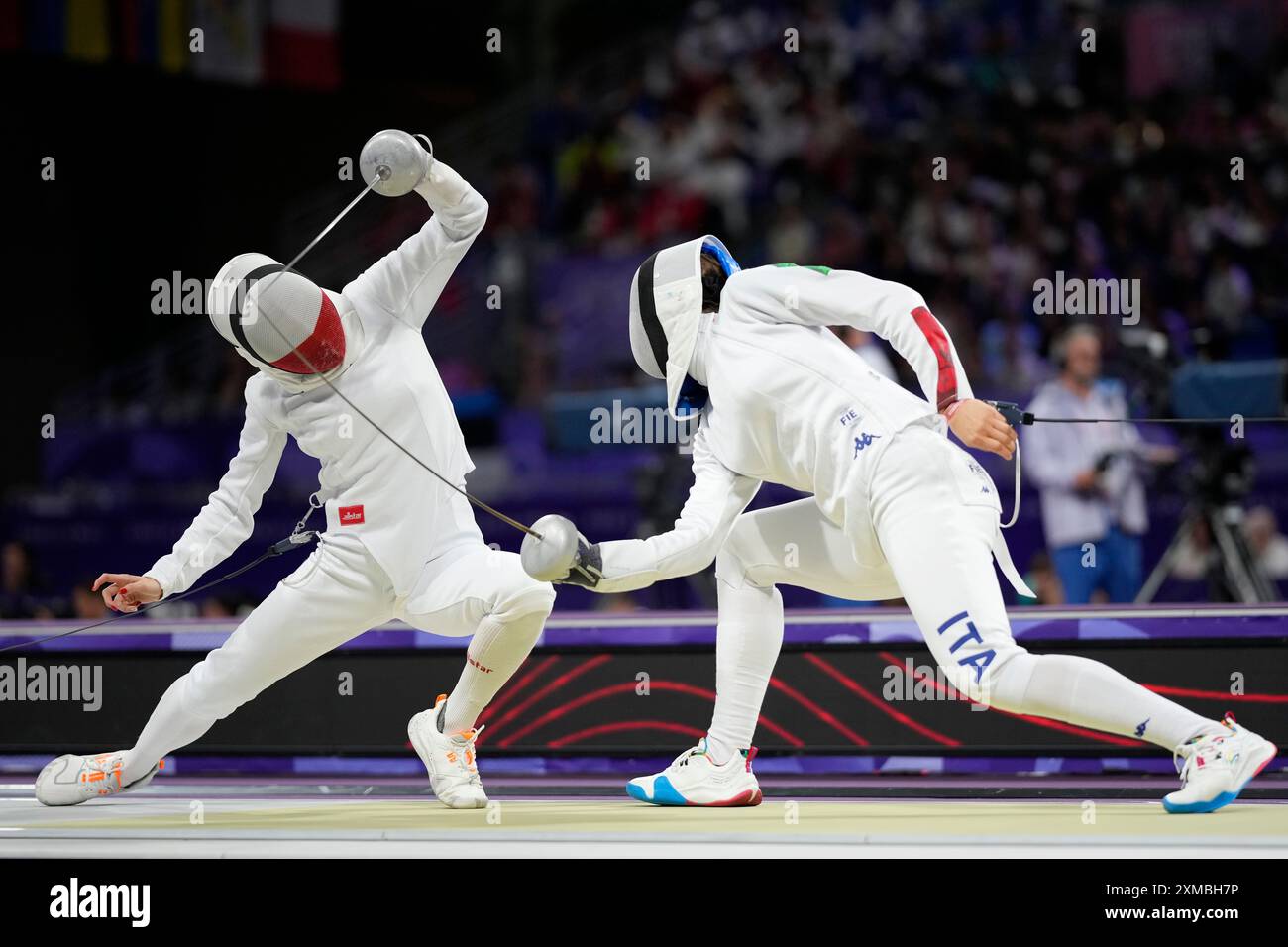 Poland's Alicja Klasik, left, and Italy's Giulia Rizzi compete in the ...