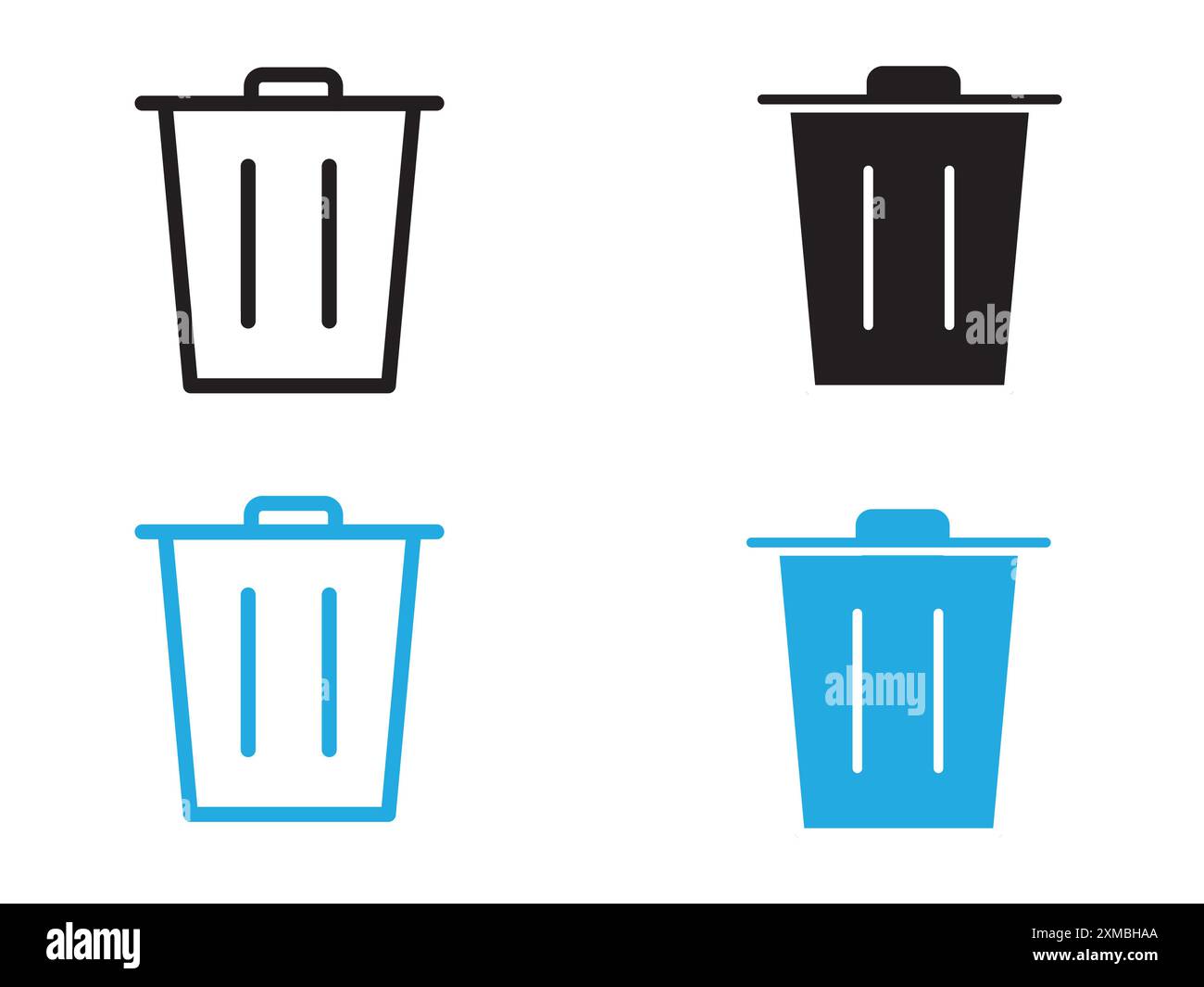 Trash icon vector line logo mark or symbol set collection outline style ...