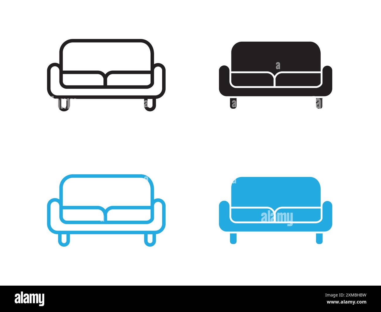 sofa icon vector line logo mark or symbol set collection outline style ...