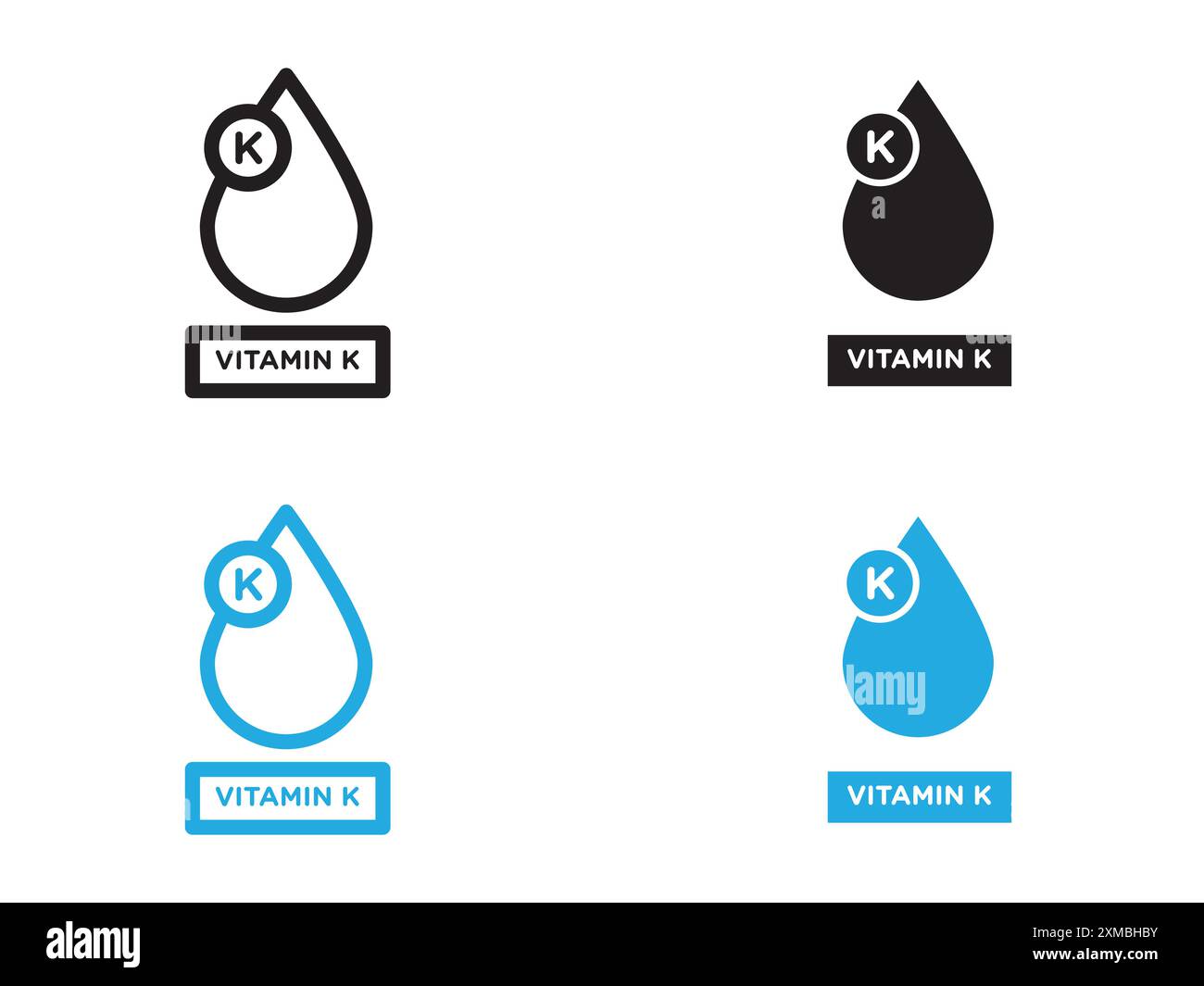 Vitamin K icon vector line logo mark or symbol set collection outline ...