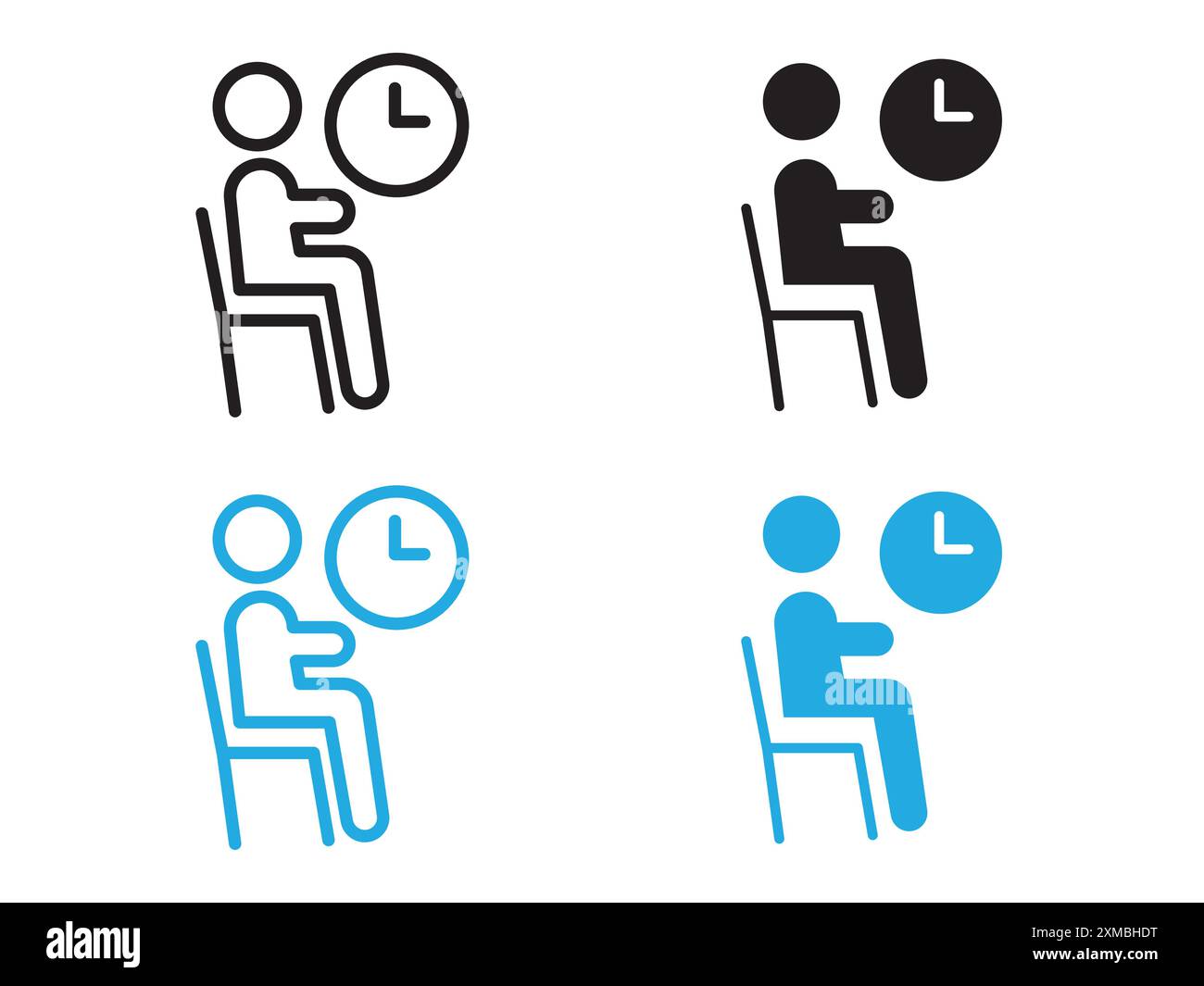 Wait icon vector line logo mark or symbol set collection outline style ...