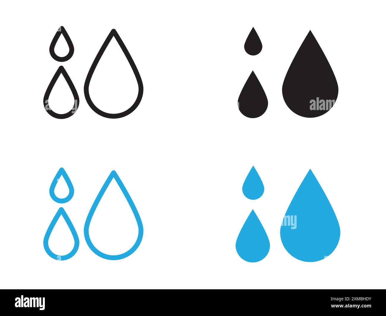 water drops icon vector line logo mark or symbol set collection outline ...