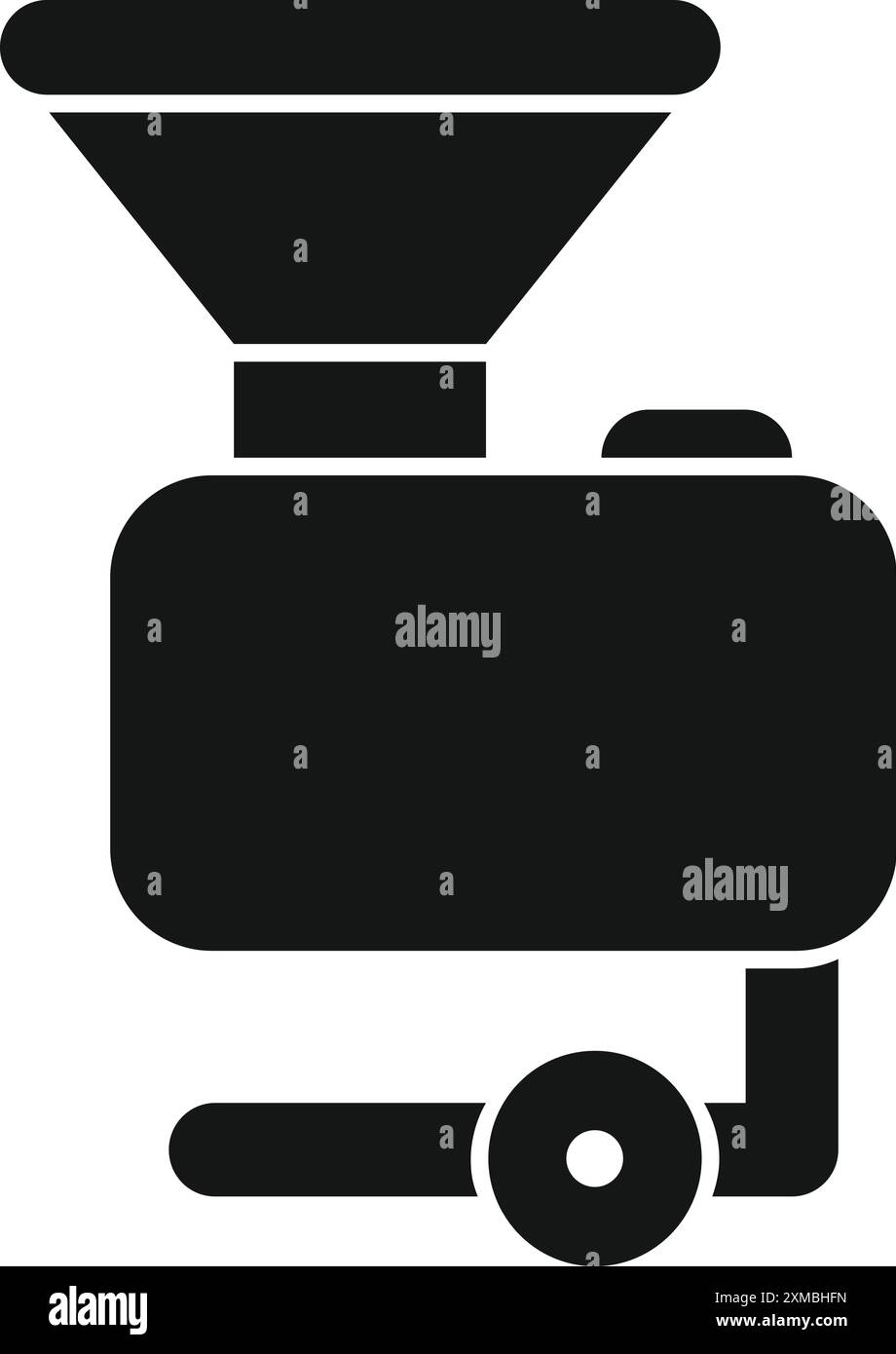 Electric wood chipper machine crushing wood branches for mulch Stock ...