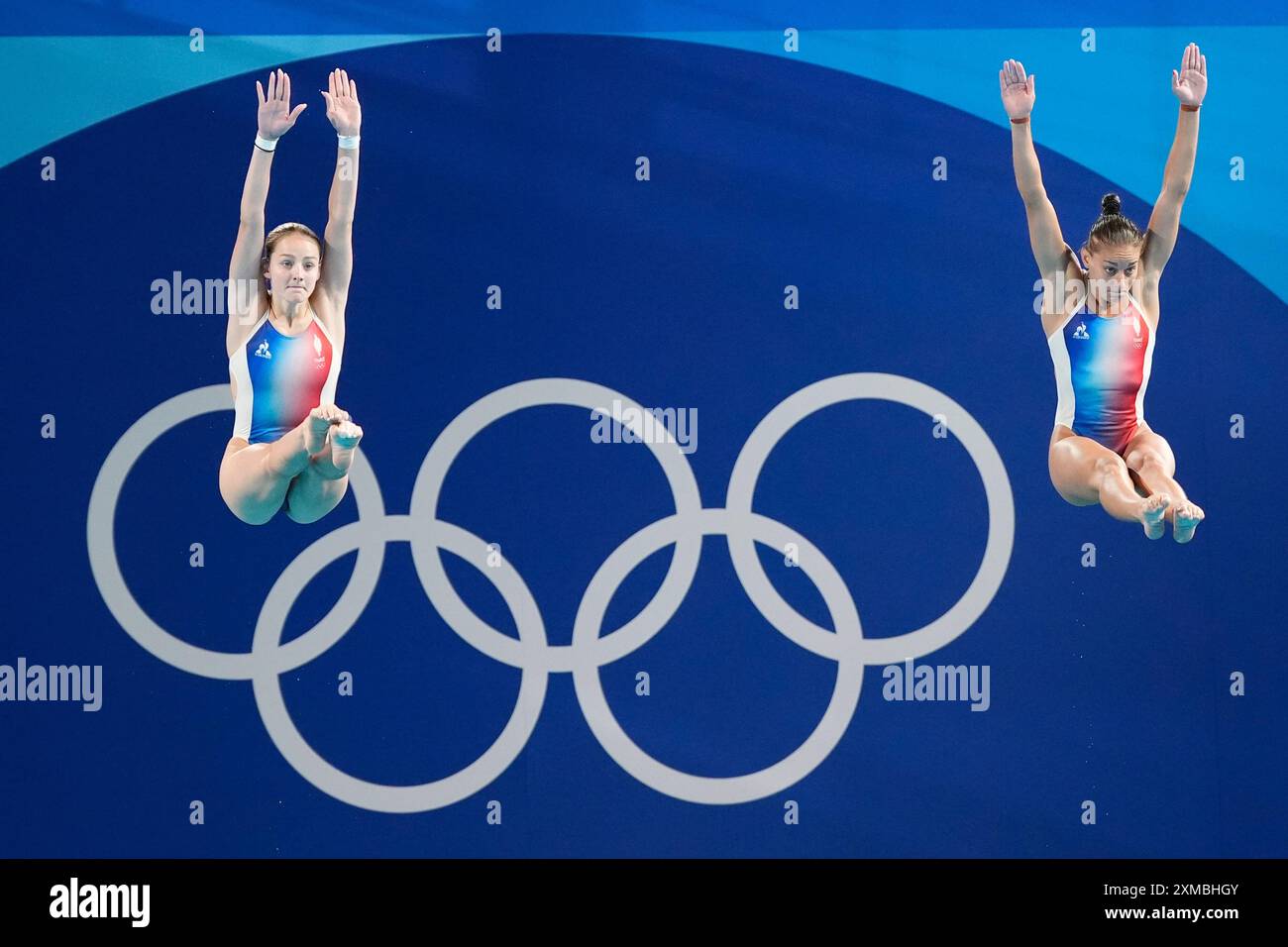 France's Nais Gillet and Juliette Landi compete in the women's ...