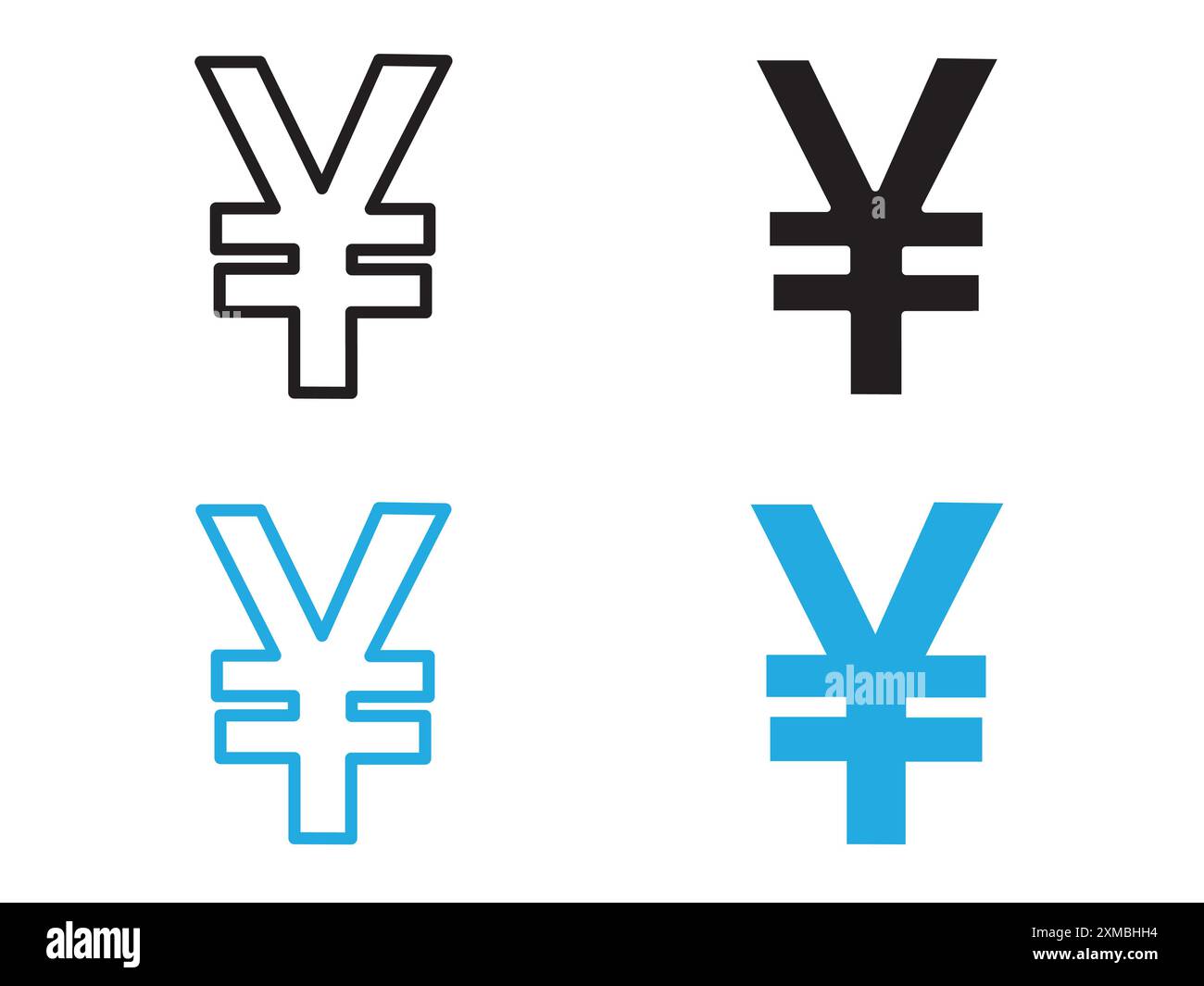 Yen sign icon vector line logo mark or symbol set collection outline ...