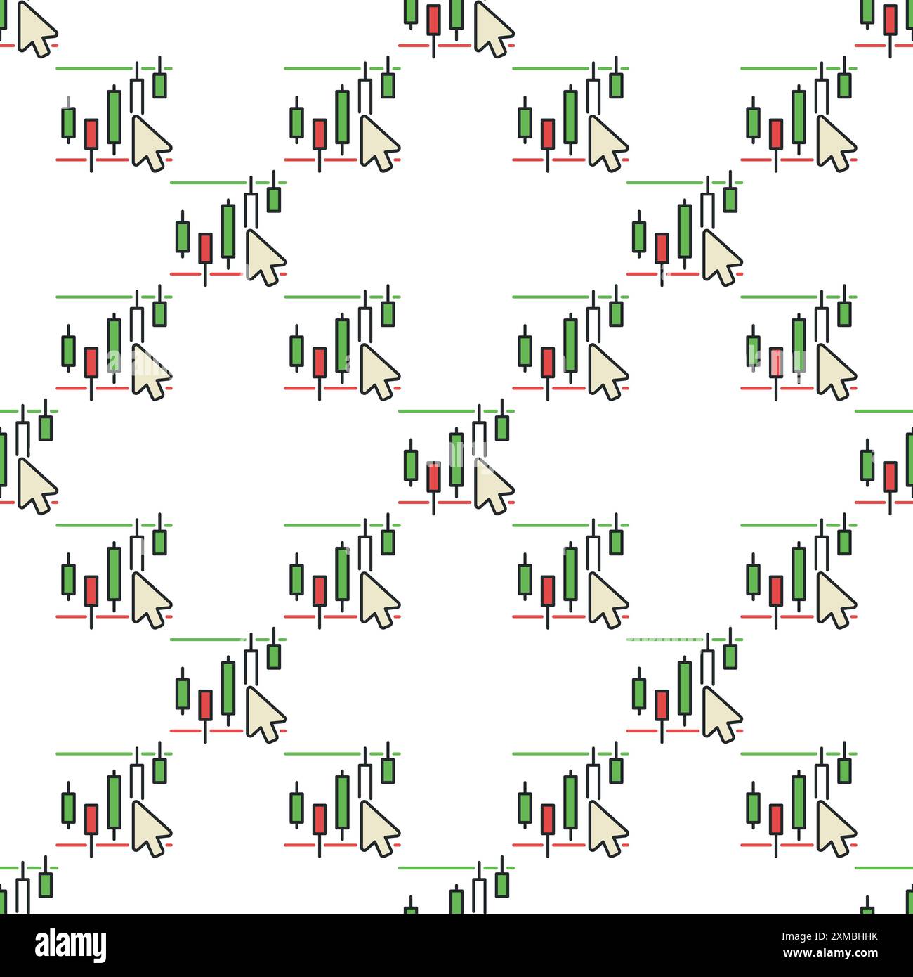 Mouse Click on Candlestick Chart vector concept colored seamless pattern Stock Vector Image ...