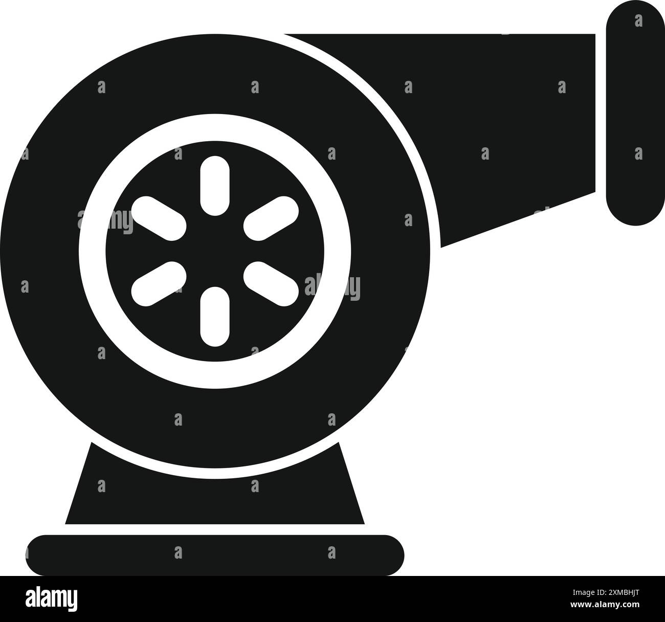 Black silhouette icon of a turbocharger, a common car engine part that ...