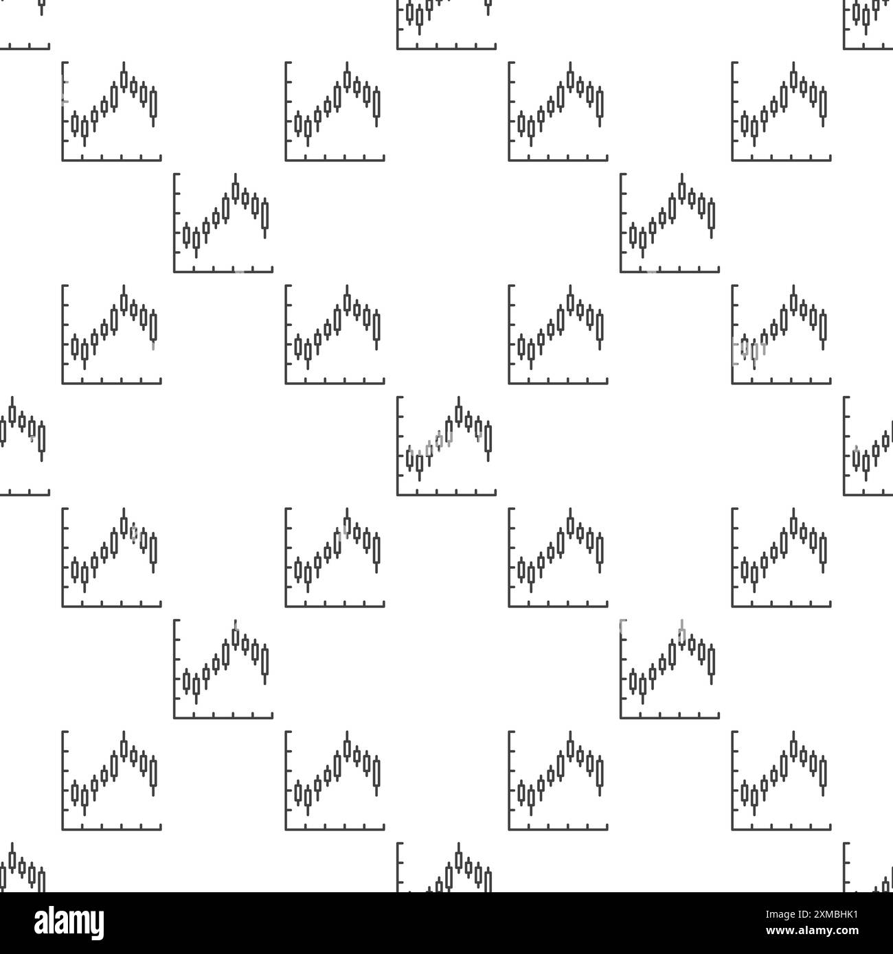 Cryptocurrency Trading vector Candlestick Chart Formation concept linear seamless pattern Stock ...
