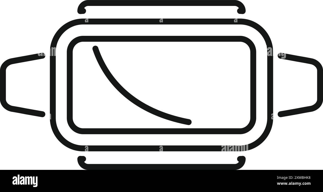 Simple line drawing representing vr glasses, allowing for immersive ...