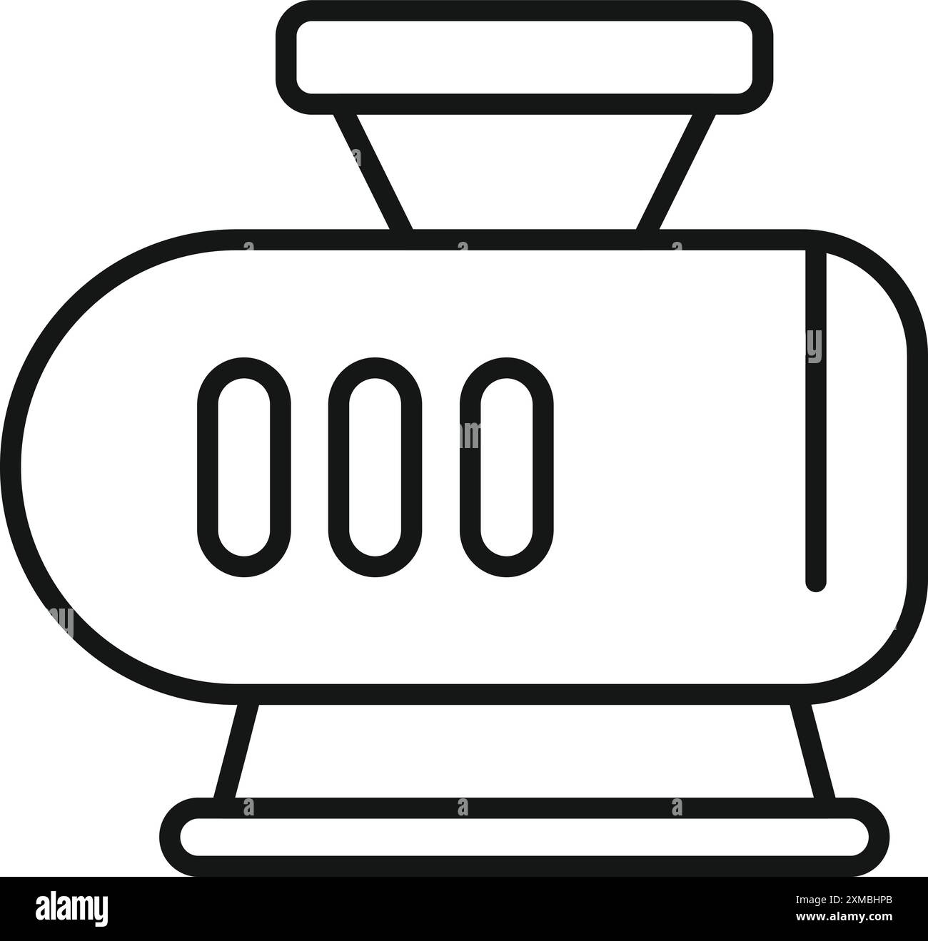 Line drawing of an air compressor pump machine for garage use, perfect ...