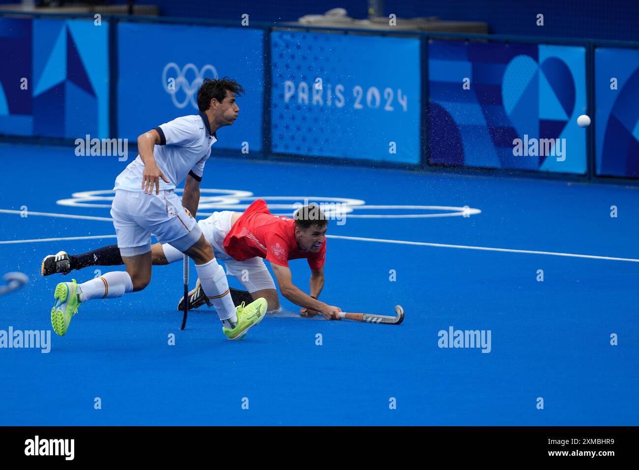 Britain's Nicholas Park, right, hits the ball for scoring goal during ...