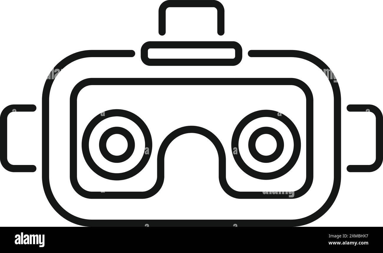 Line art icon of a vr headset, highlighting the immersive capabilities ...