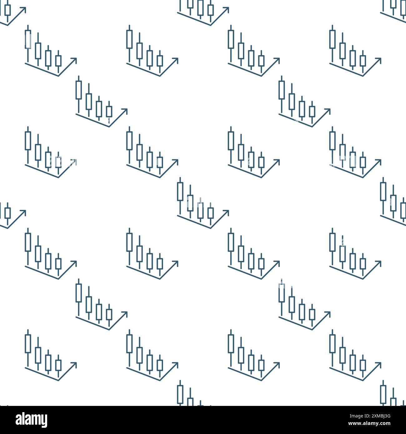 Stock Market Trading vector Candlestick Chart concept linear seamless ...