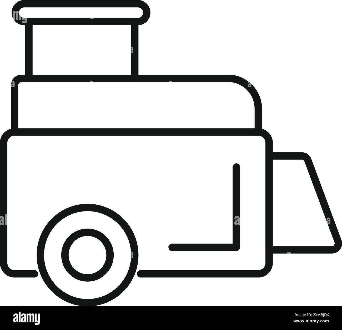 Line icon of an airport ground handling bus transporting luggage Stock ...