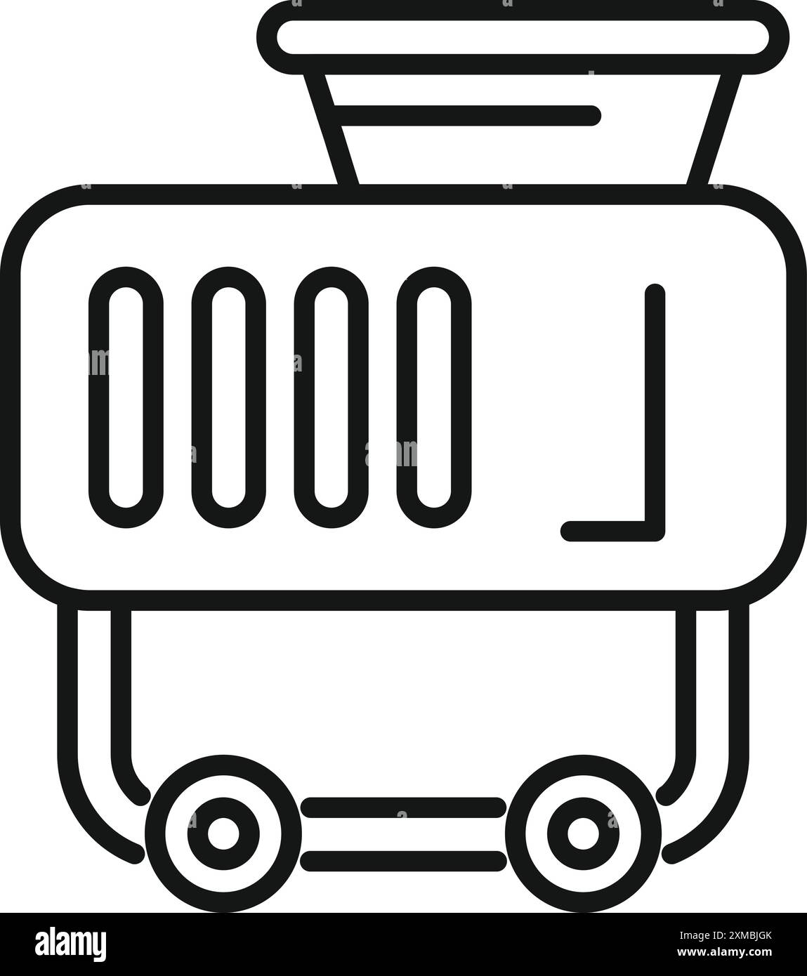 Line drawing of an electric generator powering a server rack ...