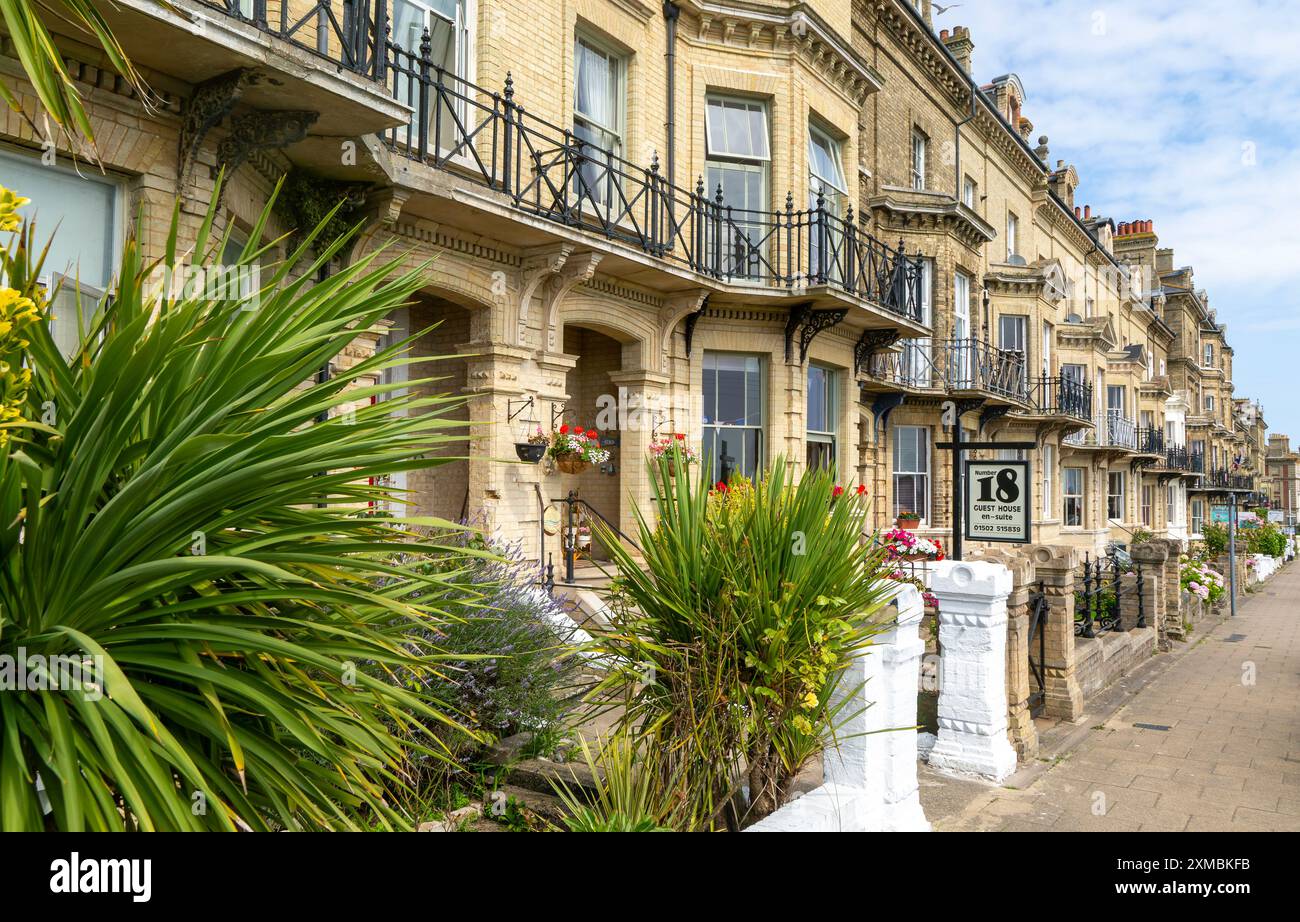 History buildings traditional guesthouses on seafront, Kirkley Cliff ...