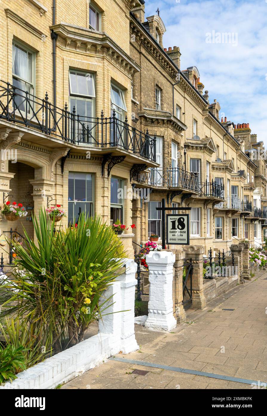 History buildings traditional guesthouses on seafront, Kirkley Cliff ...