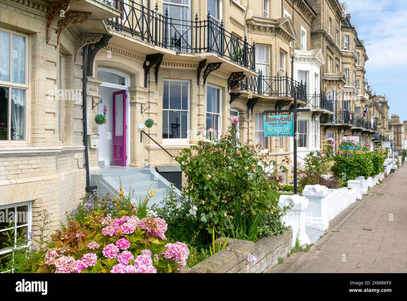 History buildings traditional guesthouses on seafront, Kirkley Cliff ...