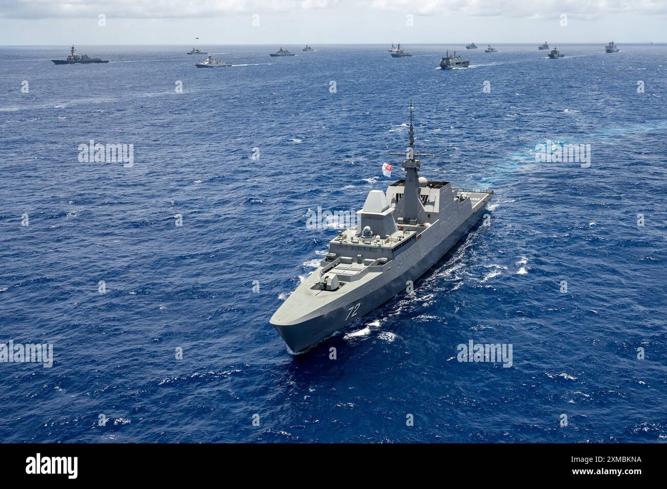 Republic of Singapore Navy frigate RSS Stalwart (72) sails in formation ...