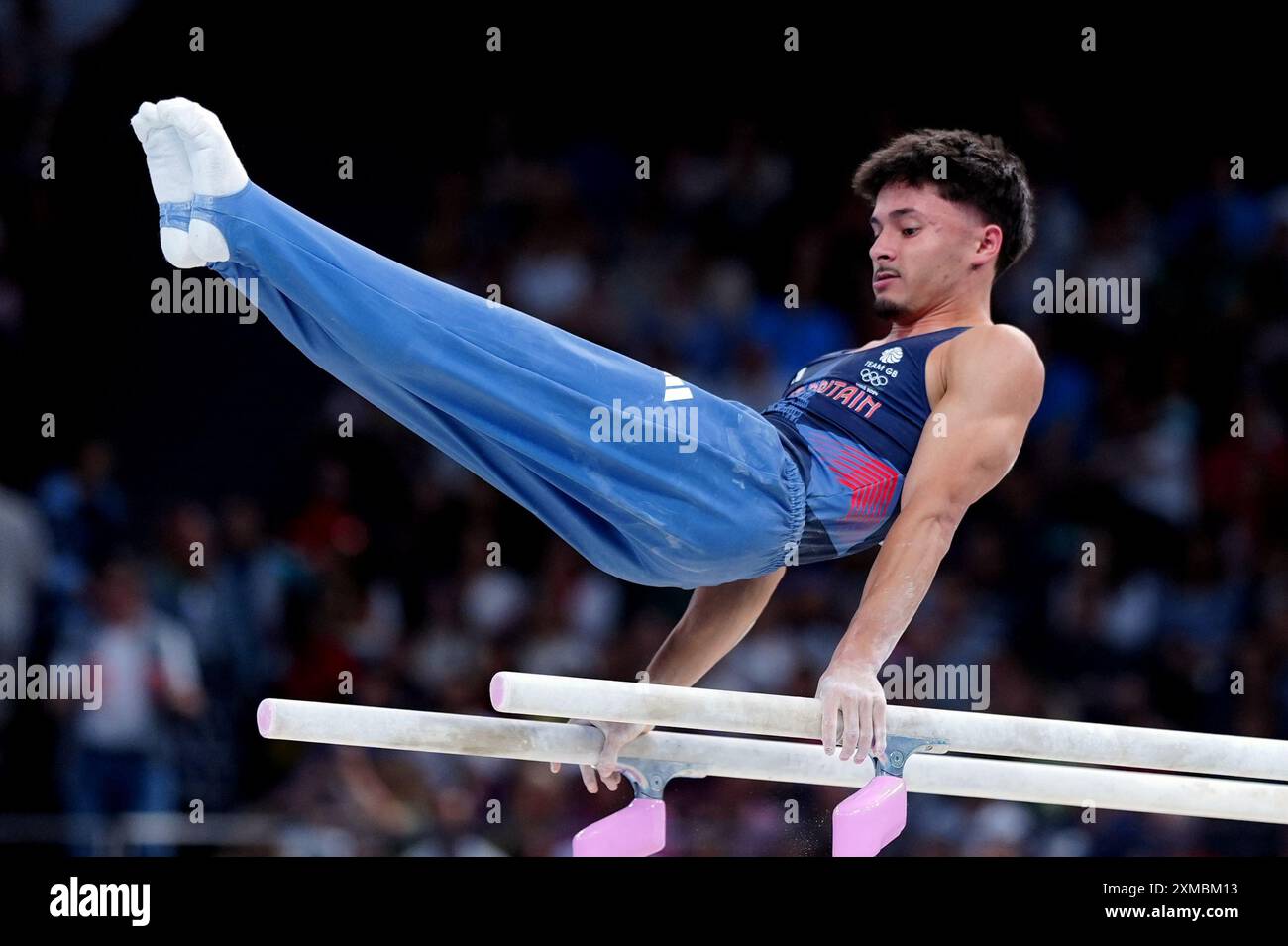 Great Britain's Jake Jarman performs on the Parallel Bars during the ...