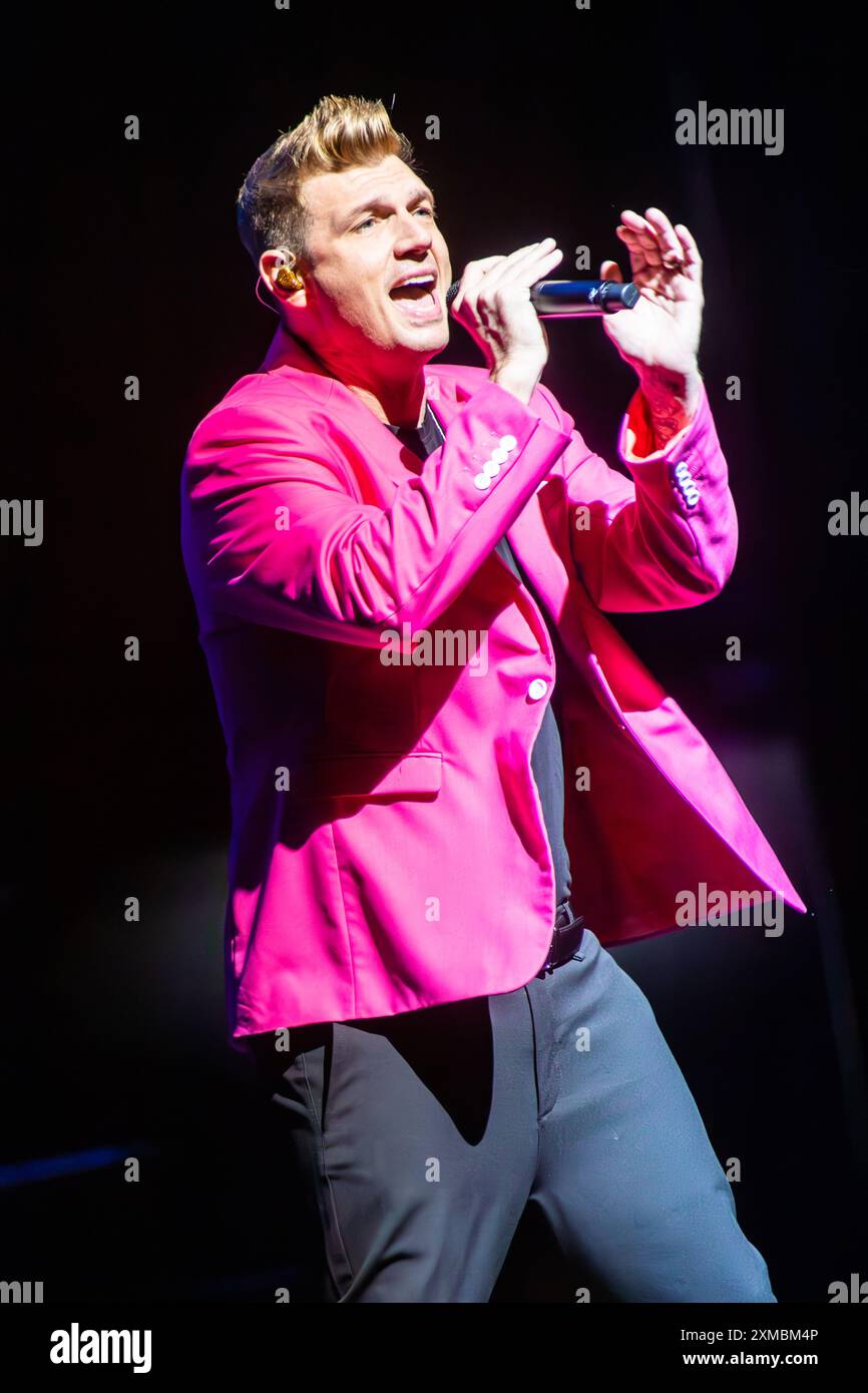 Milan Italy. 25th Jul 2024. The American singer-songwriter NICK CARTER ...
