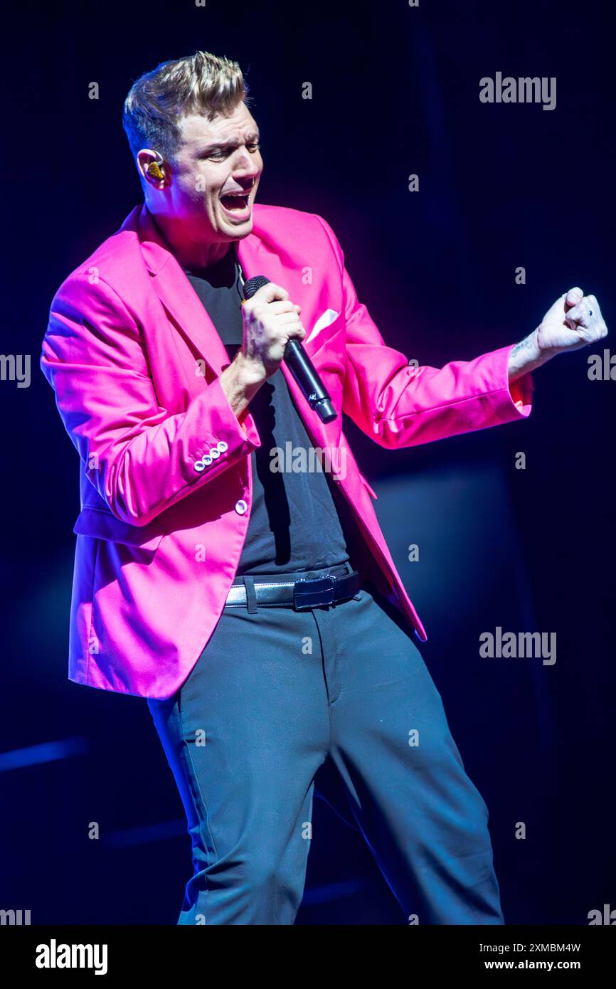 Milan Italy. 25th Jul 2024. The American singer-songwriter NICK CARTER ...