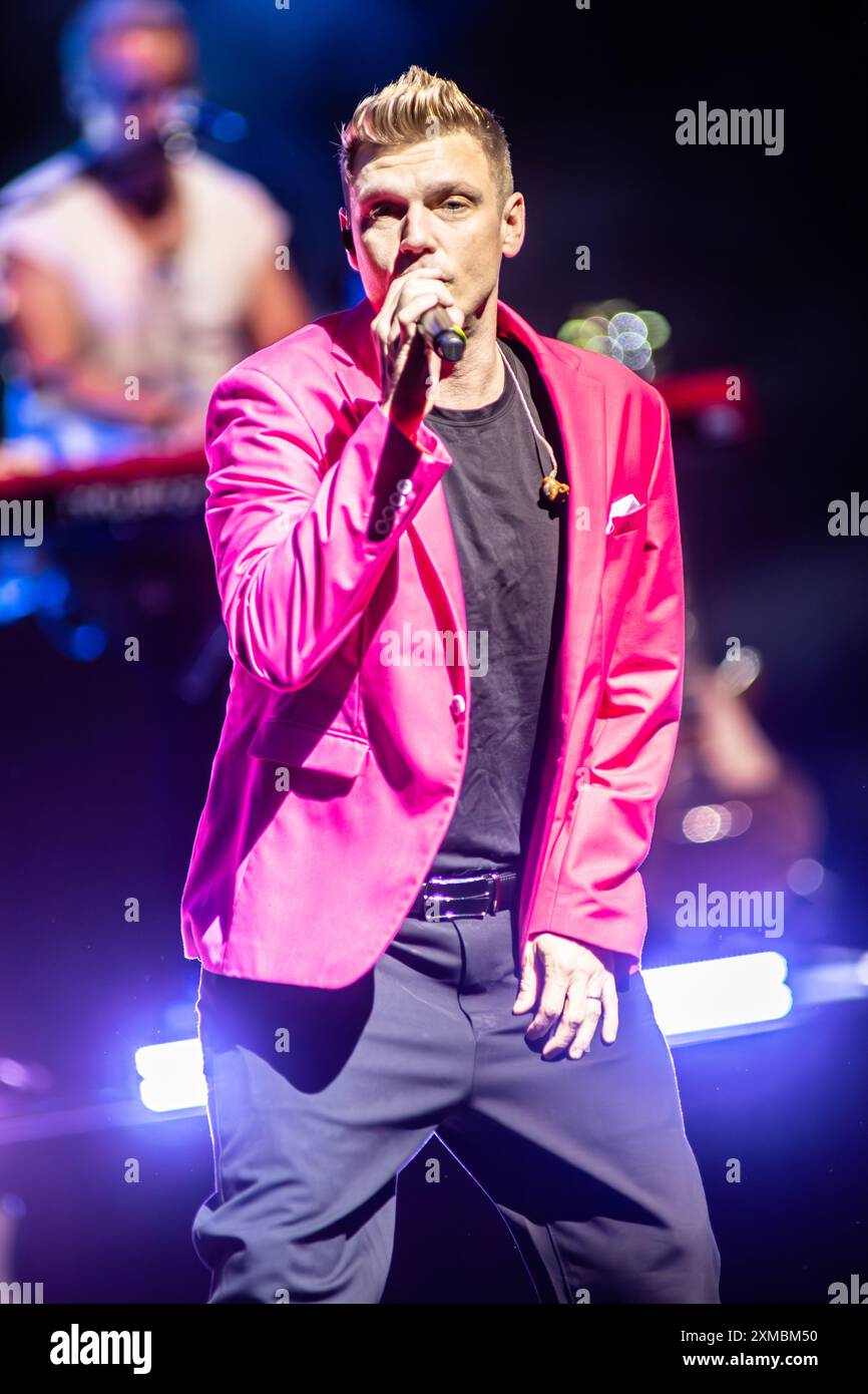 Milan Italy. 25th Jul 2024. The American singer-songwriter NICK CARTER ...