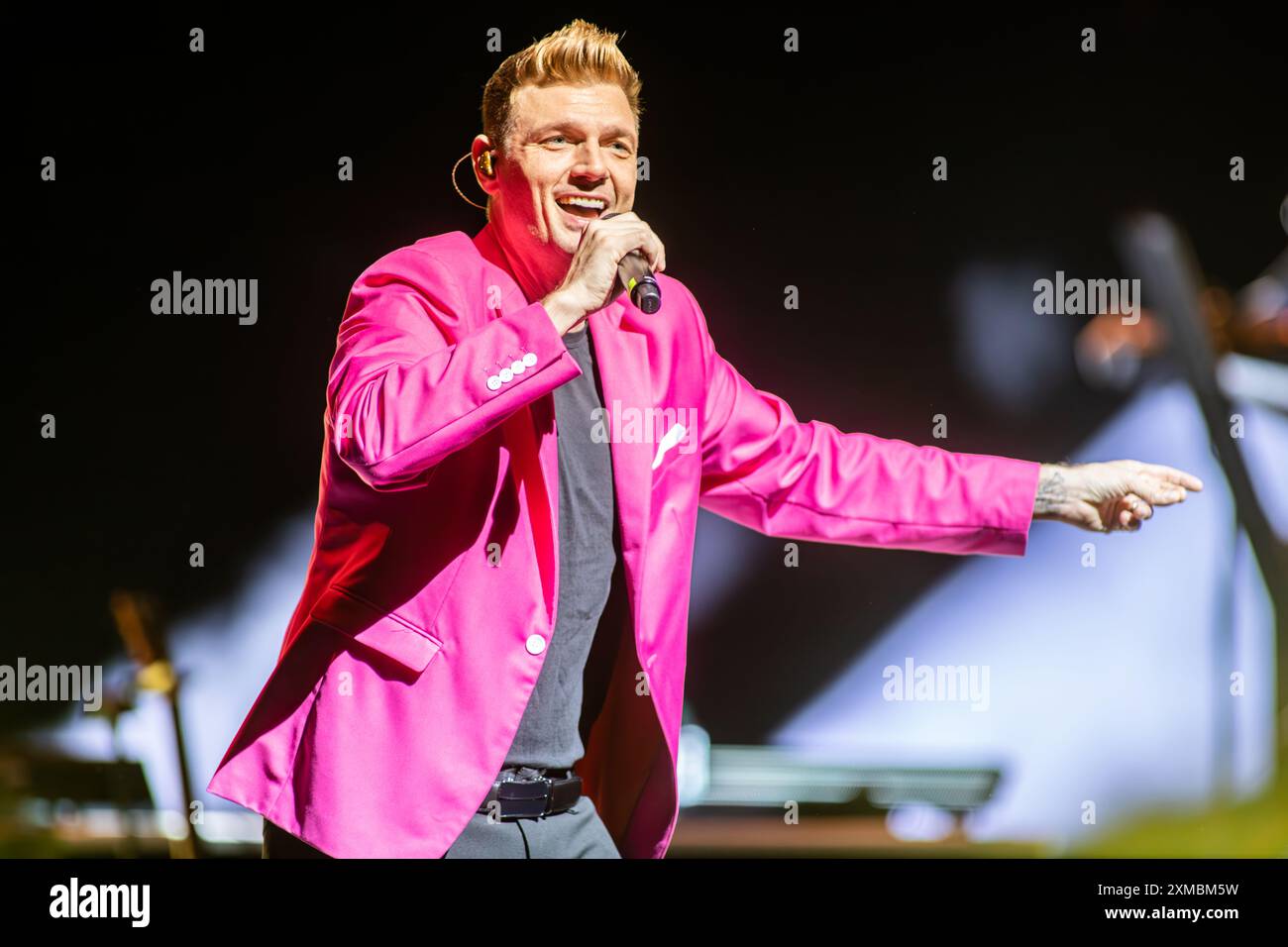 Milan Italy. 25th Jul 2024. The American singer-songwriter NICK CARTER ...