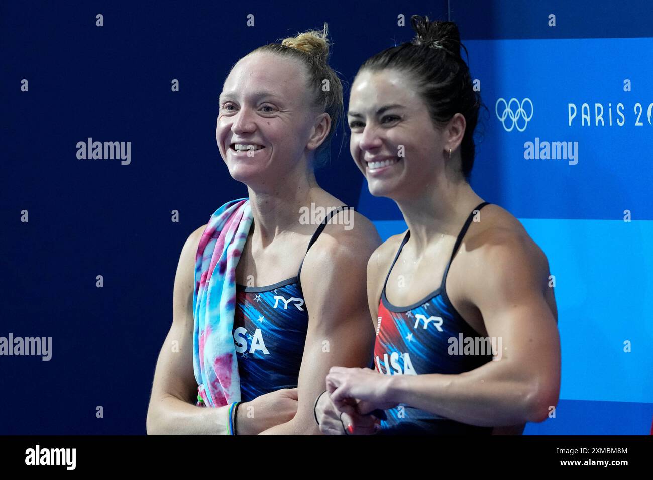 United States' Sarah Bacon and Kassidy Cook smile after competing in ...