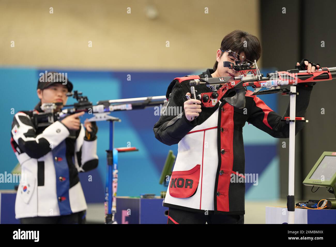 Chateauroux, France. 27th July, 2024. Keum Jihyeon (L)/Park Hajun of ...