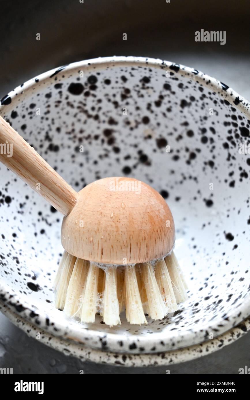 light brush for washing dishes and kitchen utensils Stock Photo - Alamy