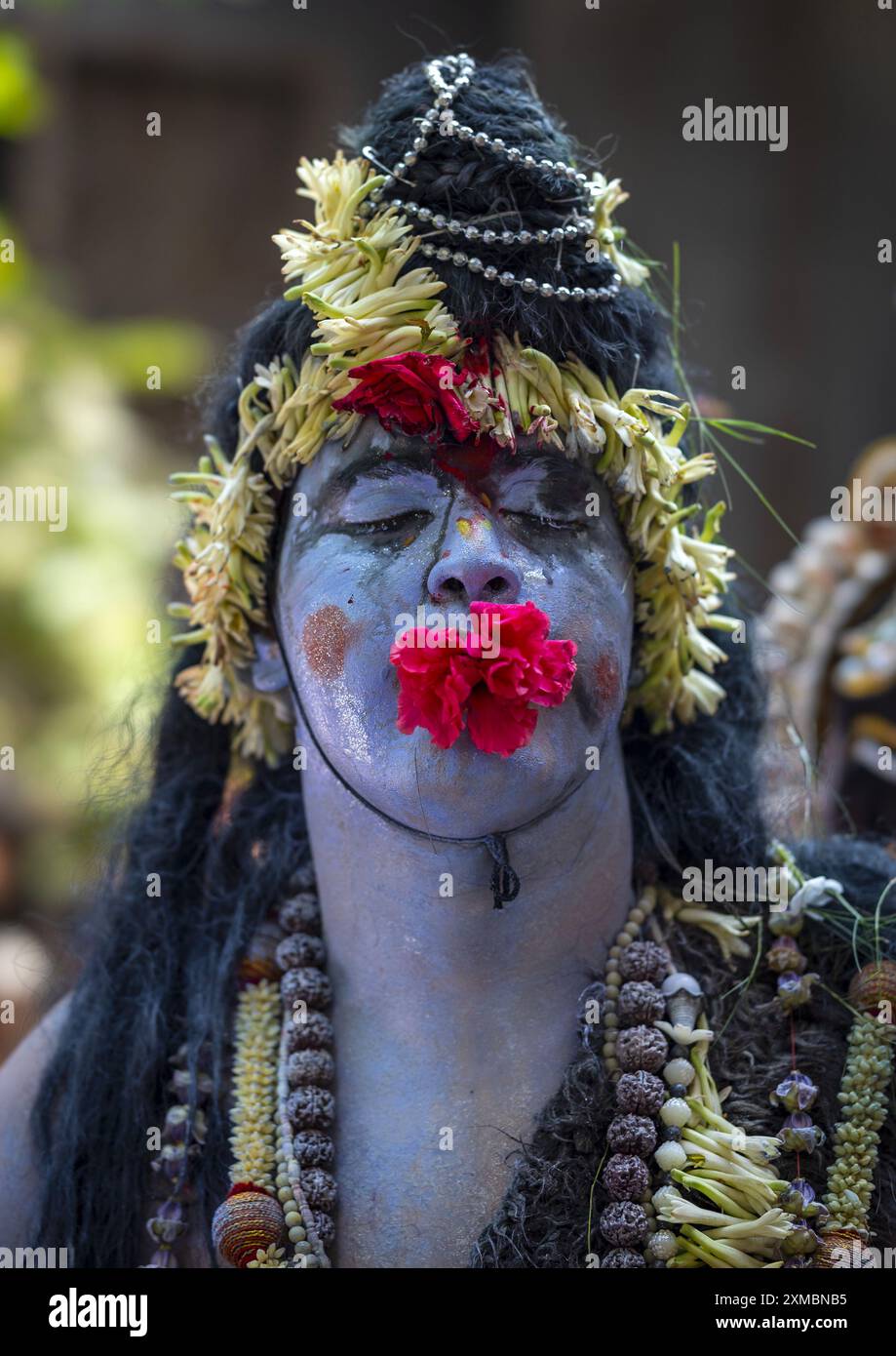 Portrait of Lord Shiva during Lal Kach festival, Dhaka Division, Tongibari, Bangladesh Stock ...