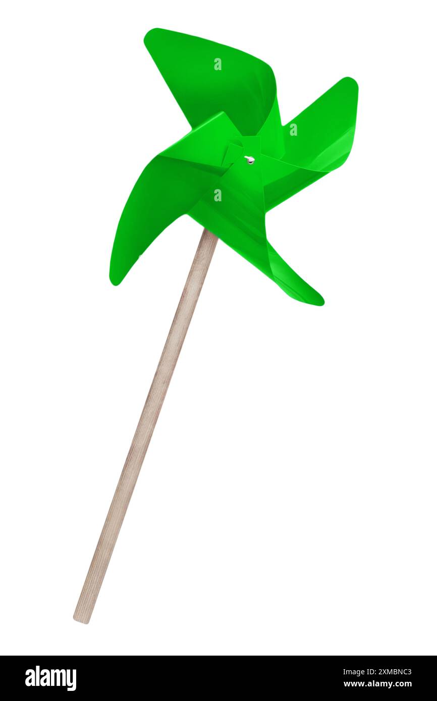 Green pinwheel isolated on white background Stock Photo - Alamy